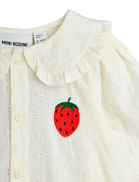 mini rodini strawberry embroidered blouse white – kodomo