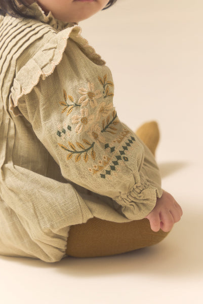 lali little mari baby romper faded moss – kodomo