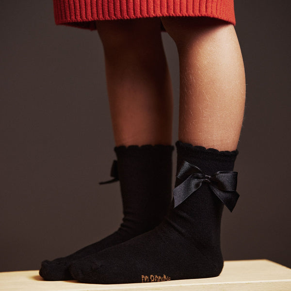 mini rodini satin bow socks – kodomo
