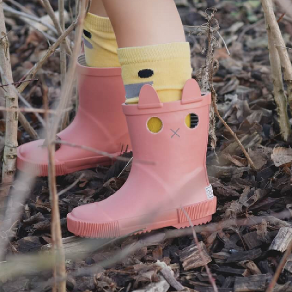 boxbo lookicat rain boots pink – kodomo